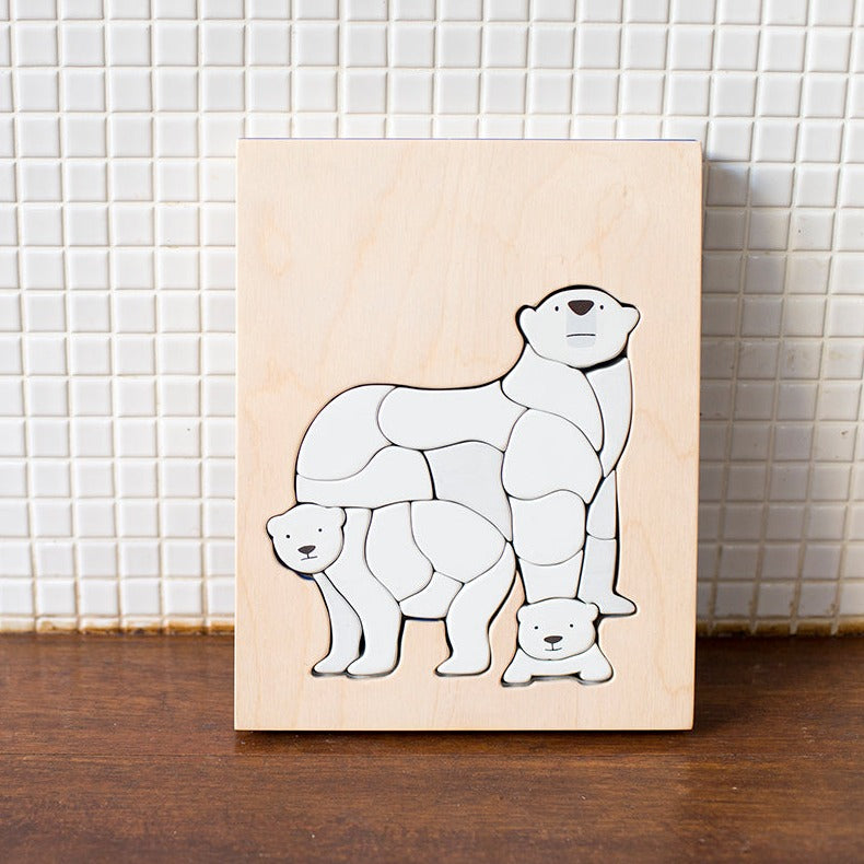 Wooden Puzzle POLAR BEAR Eco-Friendly Made in Taiwan – Play Planet