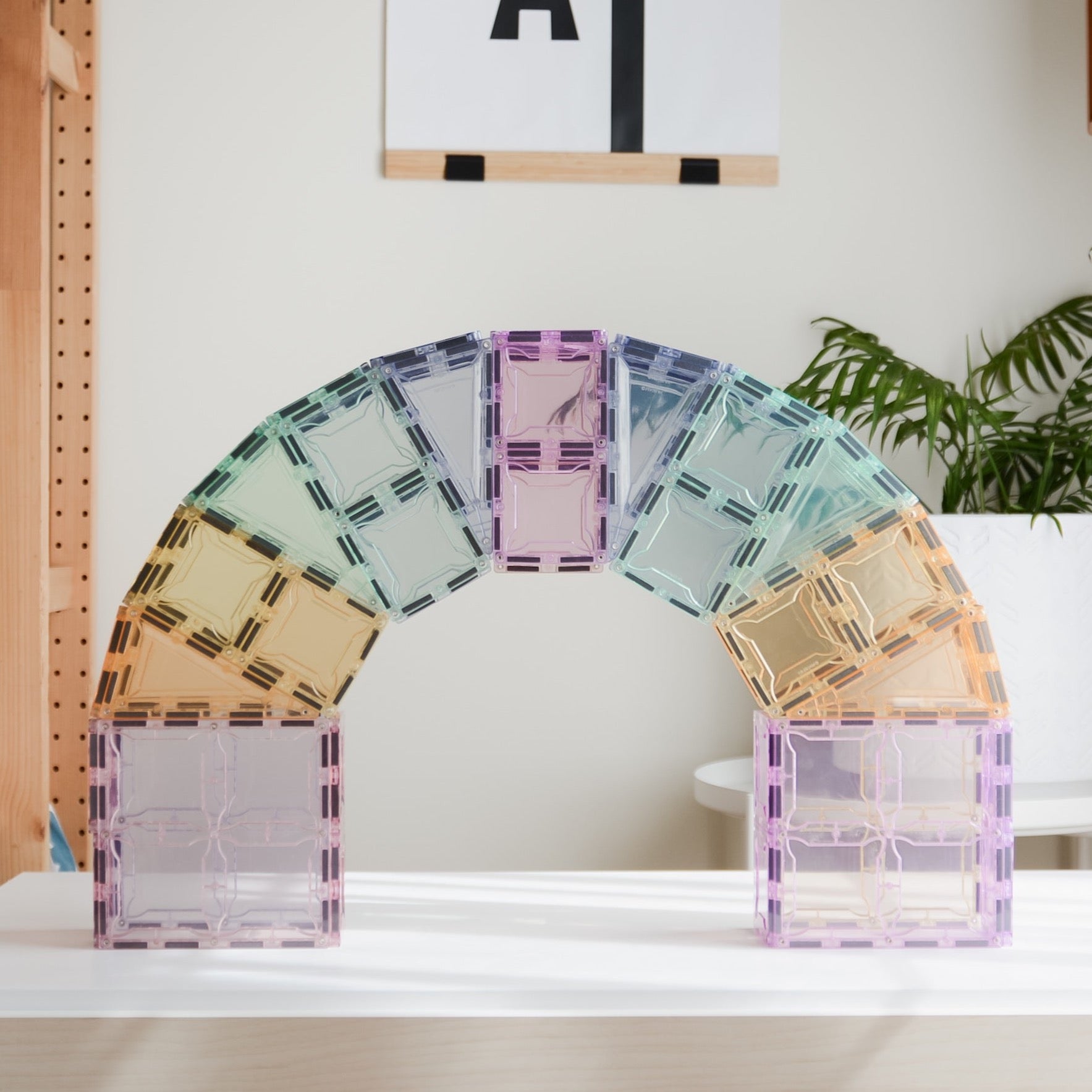 Magnetic Blocks Tile - Pastel Colors Light Color Set 102 Pieces ...