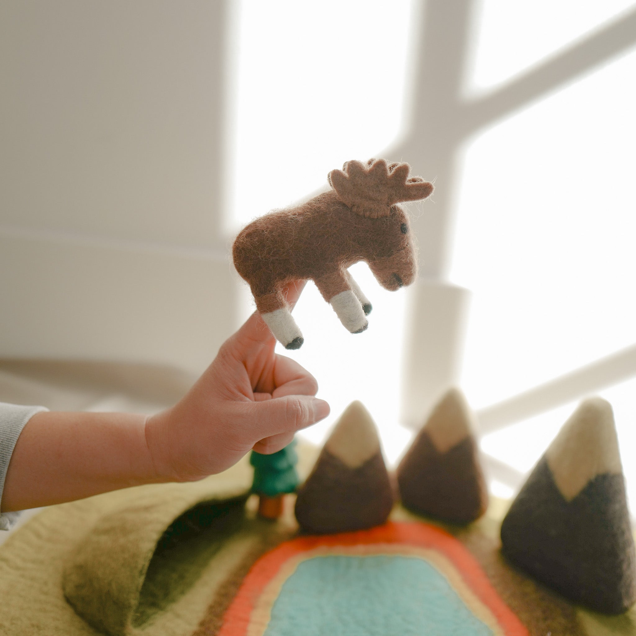 Moose Animal Puppets | Felt Finger Puppet – Play Planet