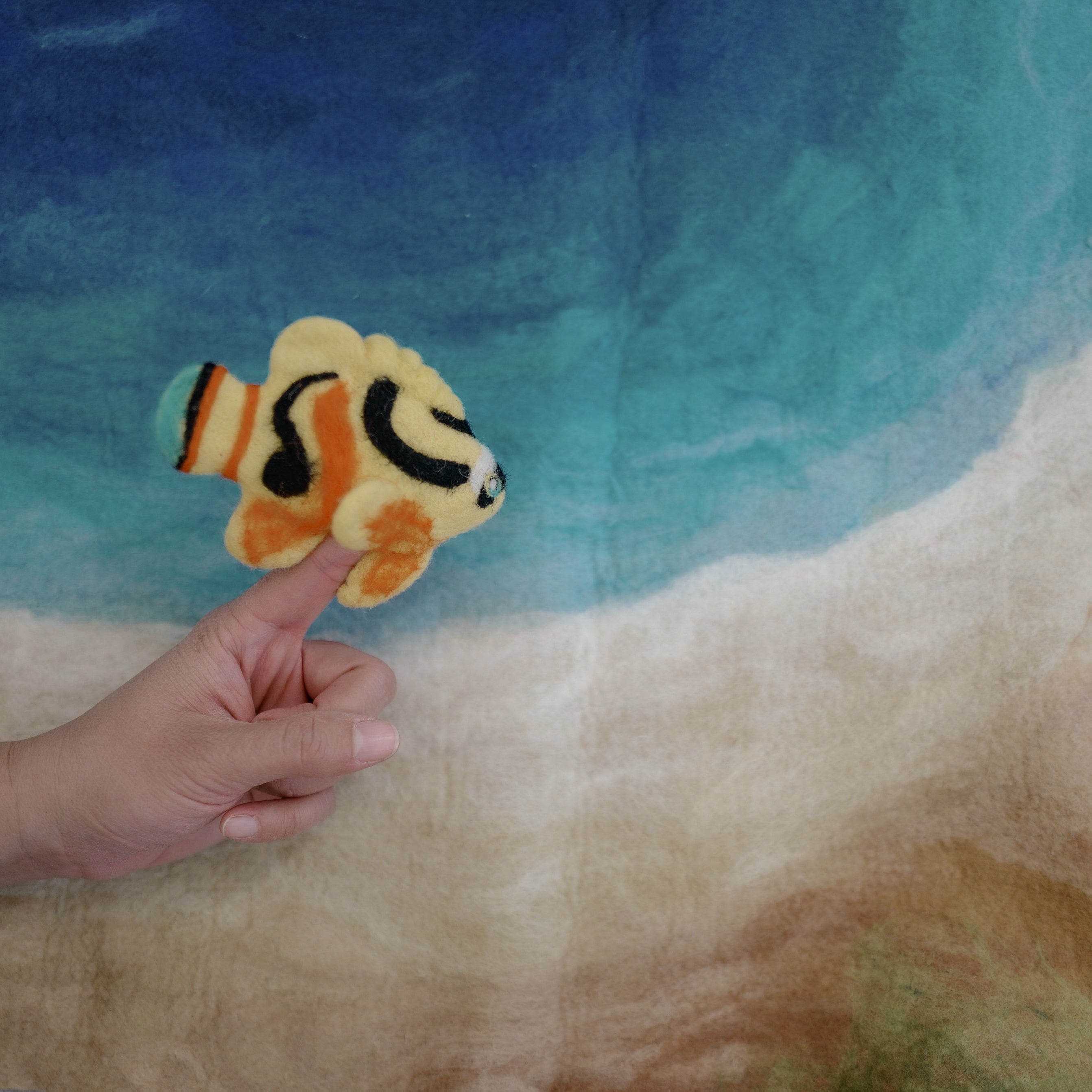 Raccoon Butterflyfish Puppet, Felt Toy, Felt Tropical Fish | Felt Fing ...