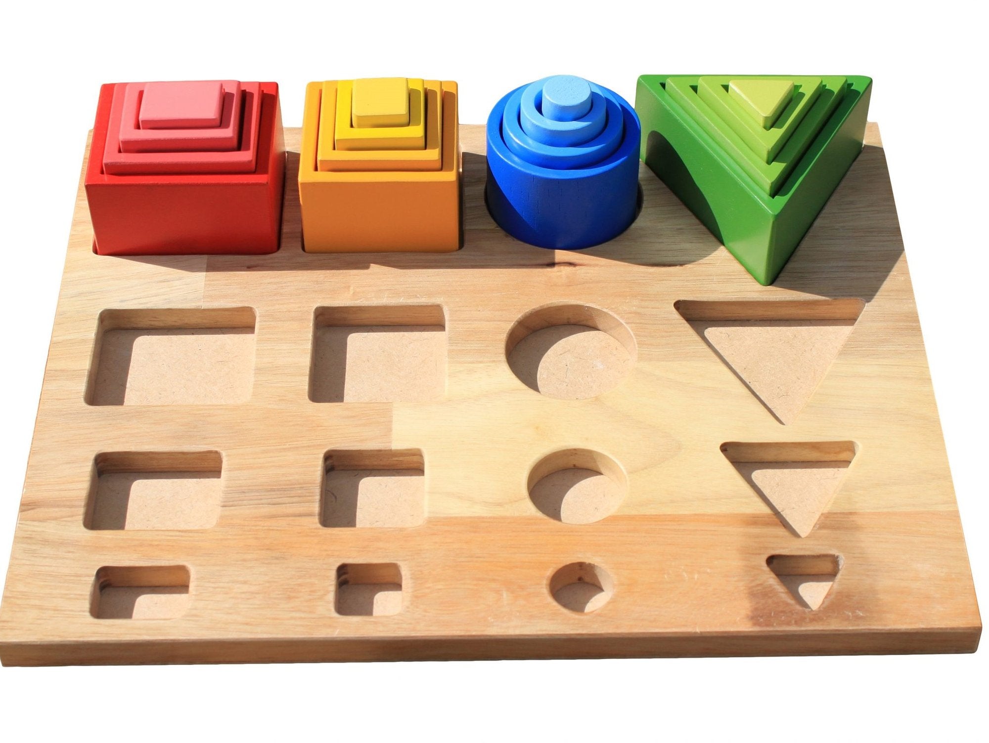 Qtoys Wooden Stacking, Sorting and Nesting Shapes Puzzle – Play Planet