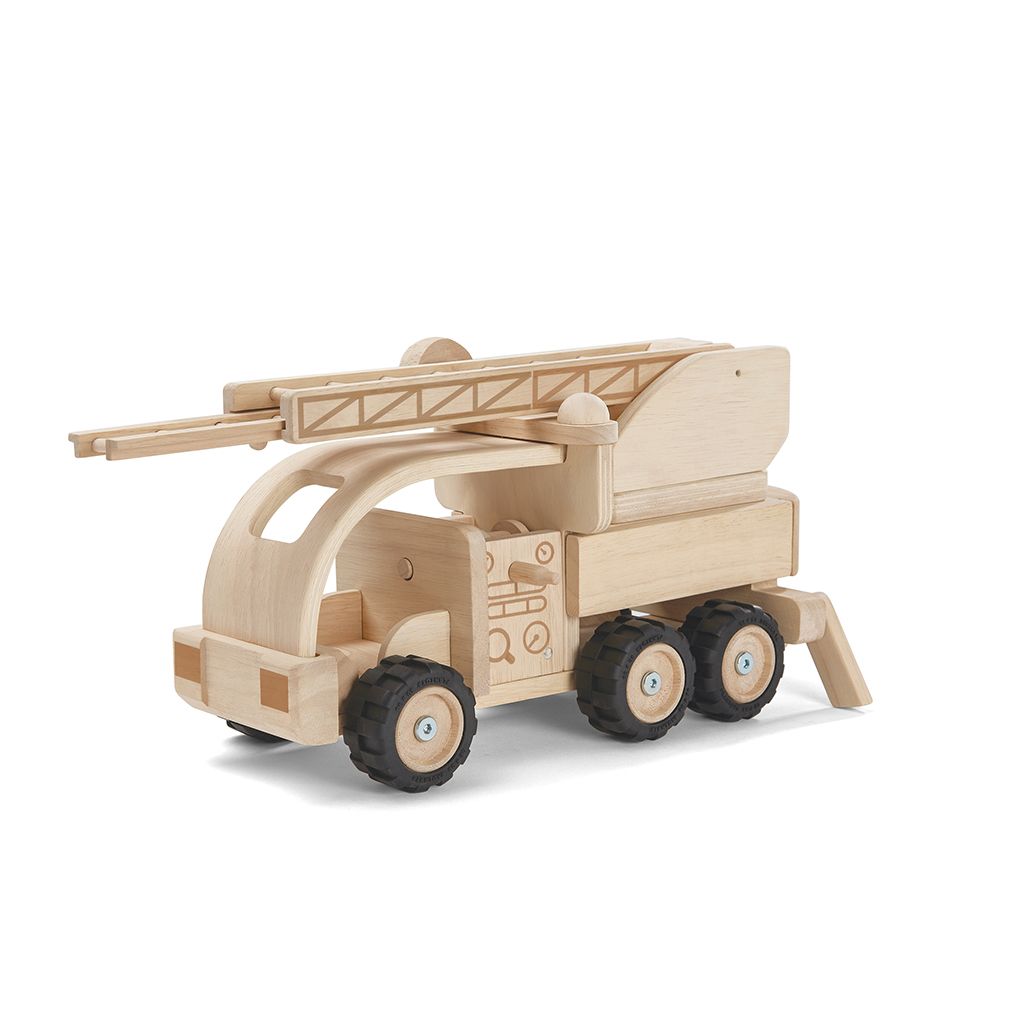 Fire Truck PlanToys Wooden Toy | Play Planet Eco Educational Toy ...