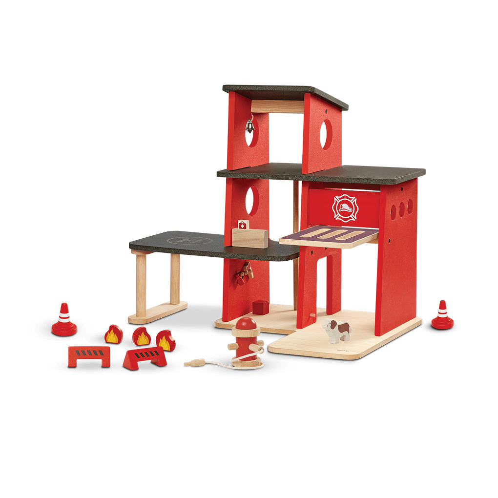 Fire Station Wooden Play Set PlanToys | Play Planet Eco Educational ...